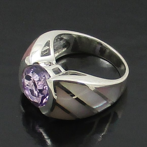 HSN | Jewelry | 295ct Amethyst Pink Mop Inlay Ring | Poshmark